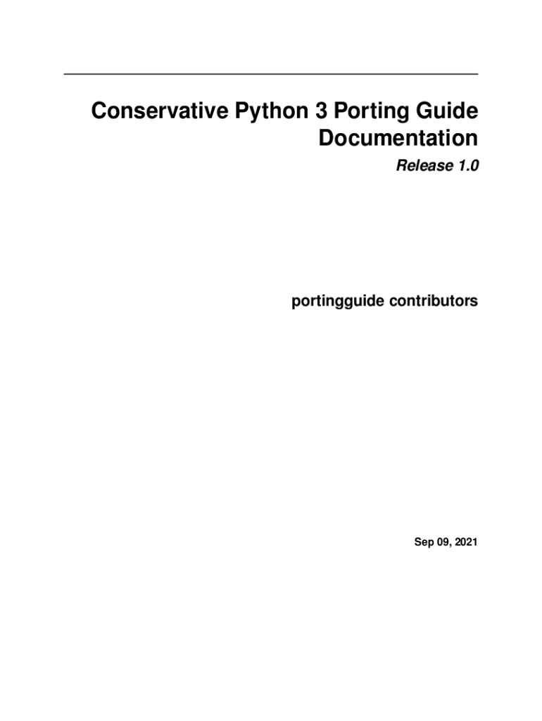 Fillable Online docs.python.org3howtoPorting Python 2 Code to Python 3Python 3.7.14 ...