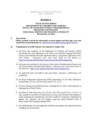 Exhibit C Notice of Standard DCF Contract Requirements Doc Template ...