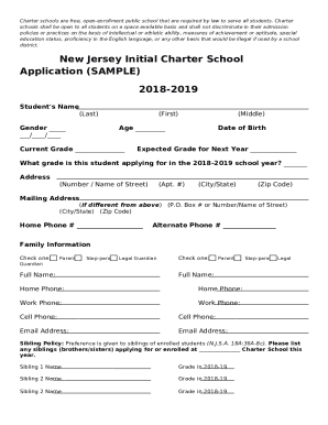 New Jersey Initial Charter School Application (SAMPLE) Doc Template ...