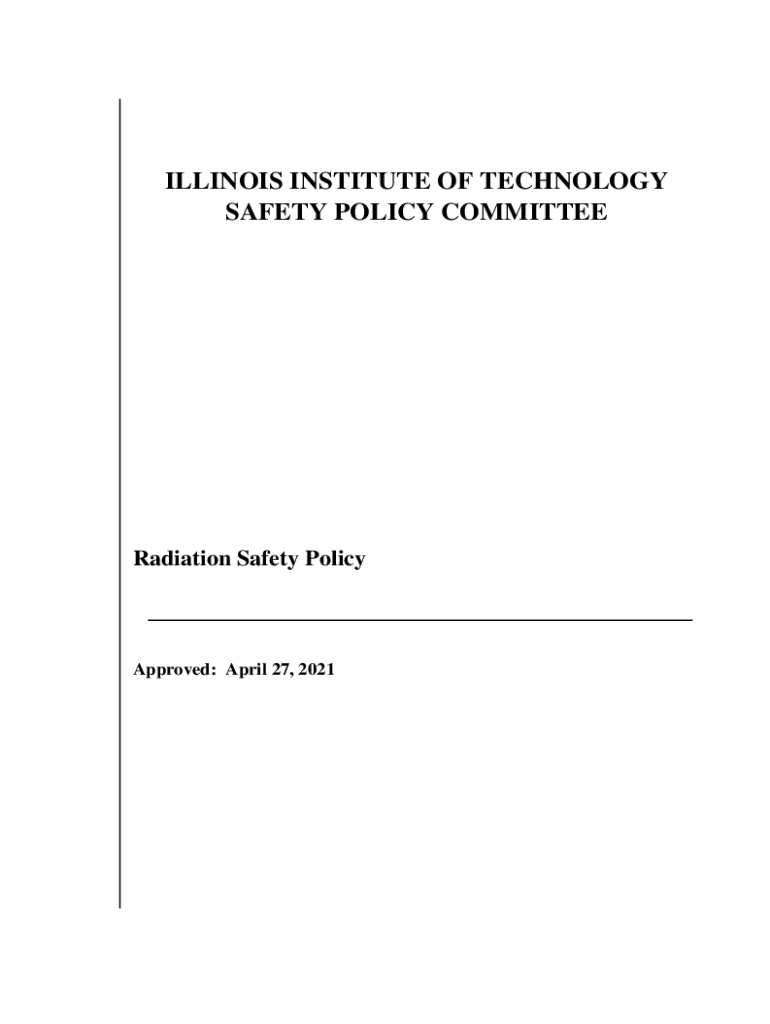Fillable Online Radiation Safety Policy - Illinois Institute of ...