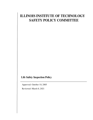 Fillable Online Life Safety Inspection Policy - Illinois Institute of ...