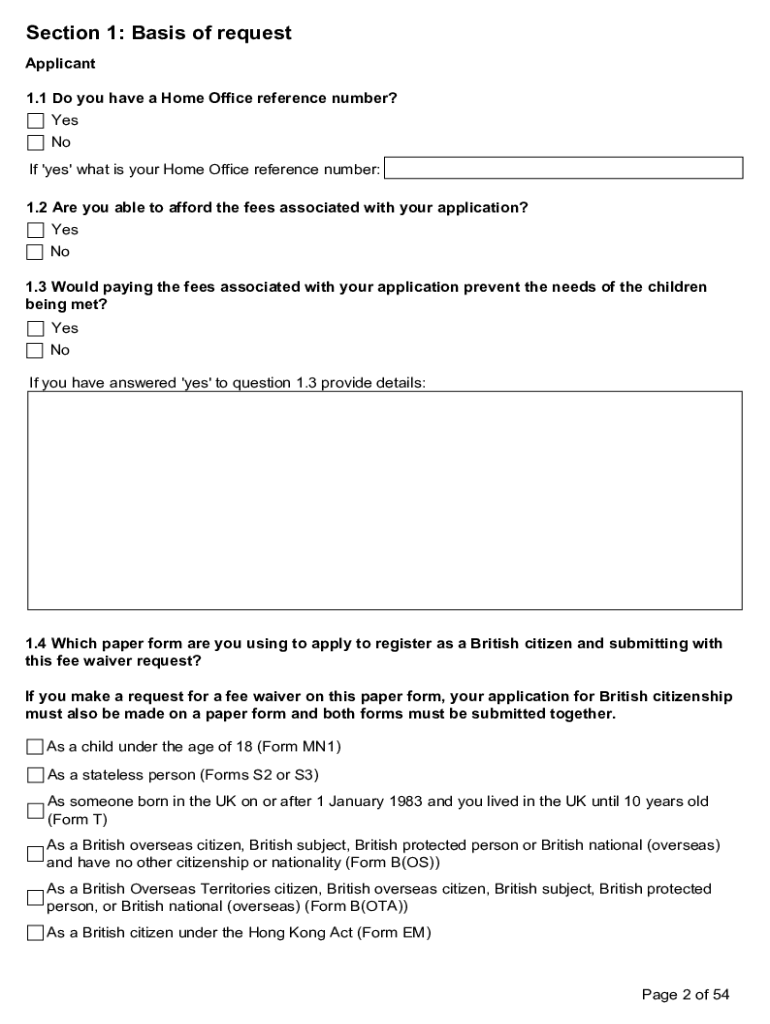 Child Citizenship Fee Waiver Form - Fill Online, Printable, Fillable ...