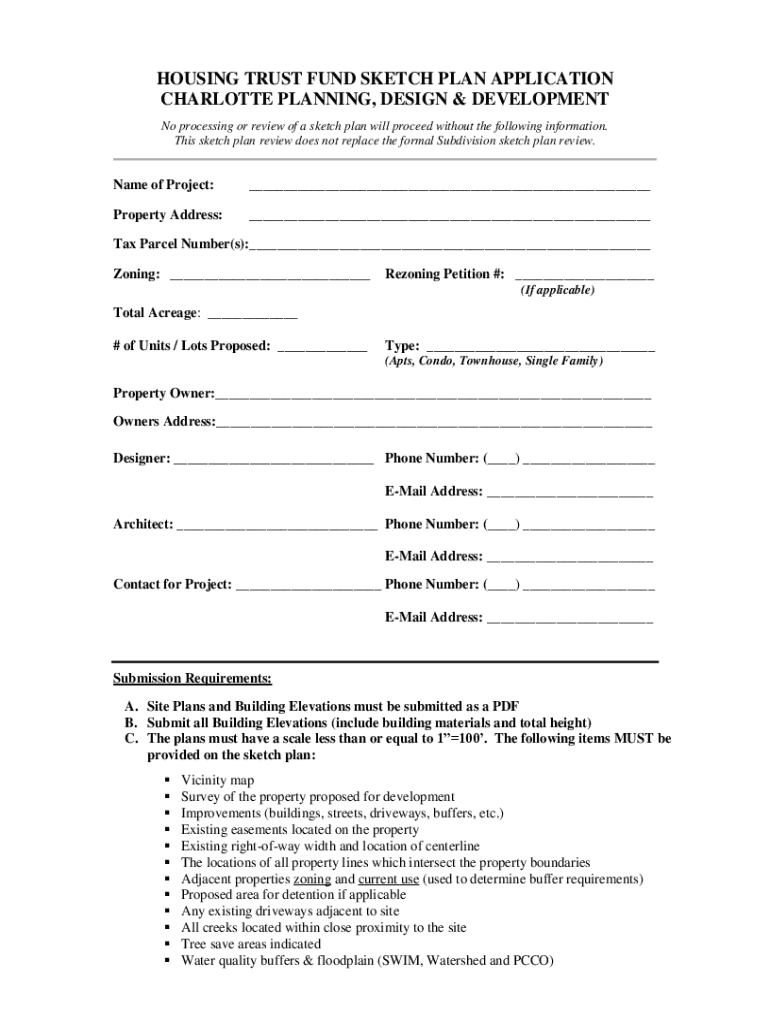 Fillable Online ww.charmeck.orgPlanningFeesApplicationsCITY OF CHARLOTTE-PLANNING DEPARTMENT ...