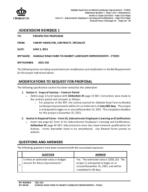 Fillable Online ADDENDUM NUMBER 1 MODIFICATIONS TO REQUEST ... Fax ...
