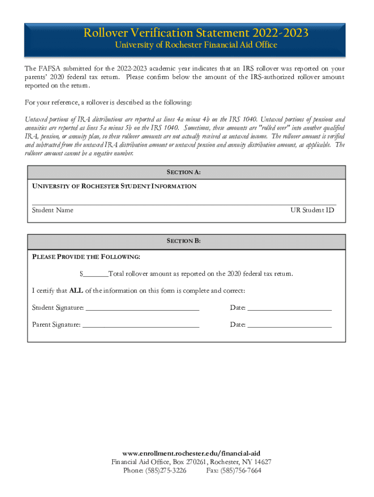 Fillable Online Welcome to the Financial Aid Office - University of ...