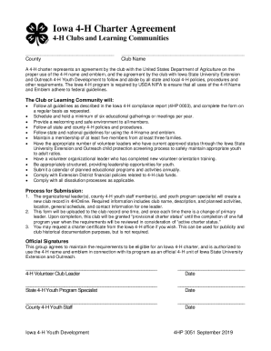 Fillable Online Iowa 4-H Charter Agreement Fax Email Print - pdfFiller