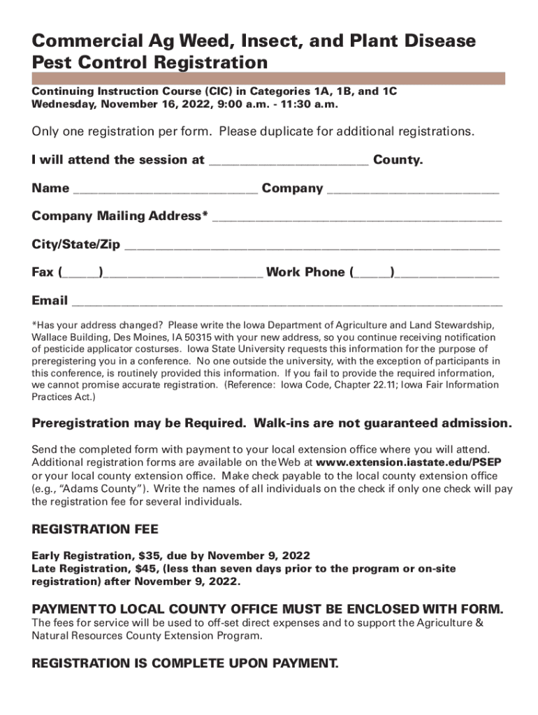 Fillable Online Commercial Ag Weed, Insect, and Plant Disease Pest ...