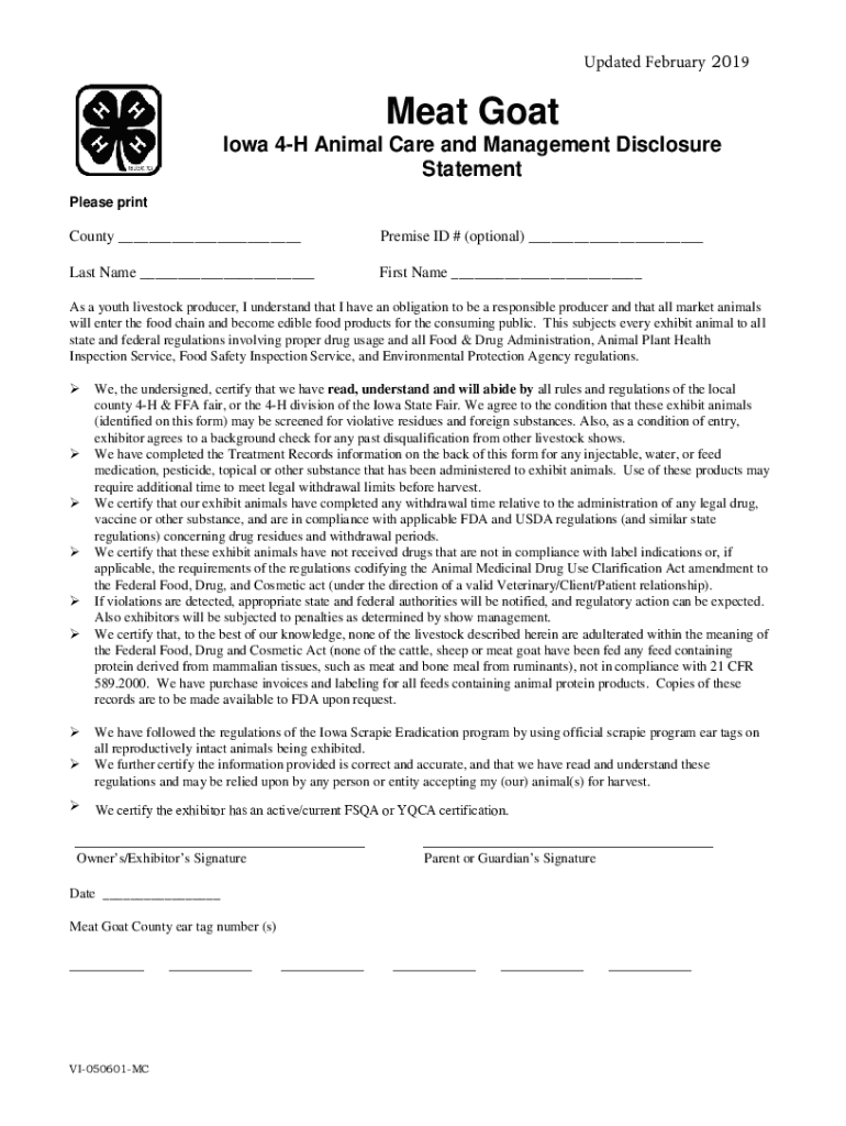 Fillable Online Iowa Scrapie Program -Iowa Department of Agriculture ...