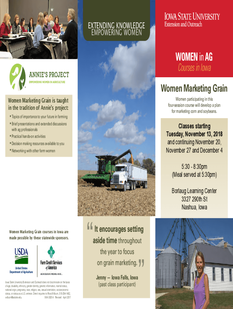 Fillable Online Women Marketing Grain Class Teaches Long-Term Marketing ...