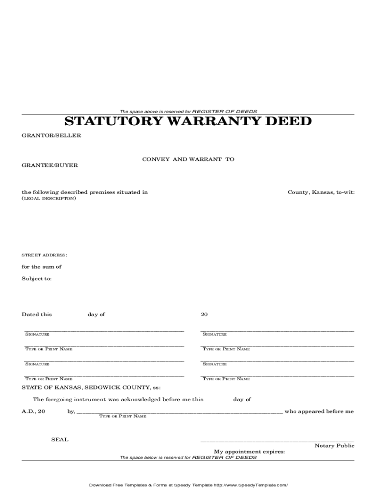 Fillable Online Warranty Deed information and Forms - Deeds.com Fax Email Print - pdfFiller