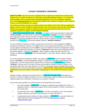 Eula Addendum Doc Template | pdfFiller