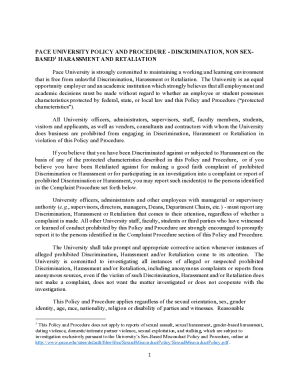 Fillable Online Policy Against Discrimination, Harassment ...