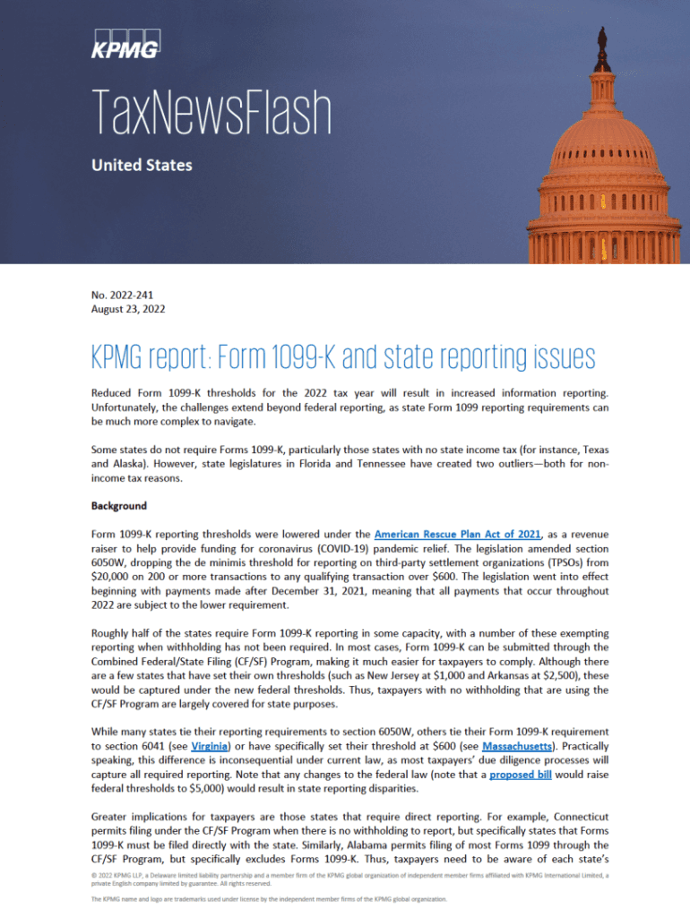 Fillable Online Form 1099-K and state reporting issues - assets.kpmg ...