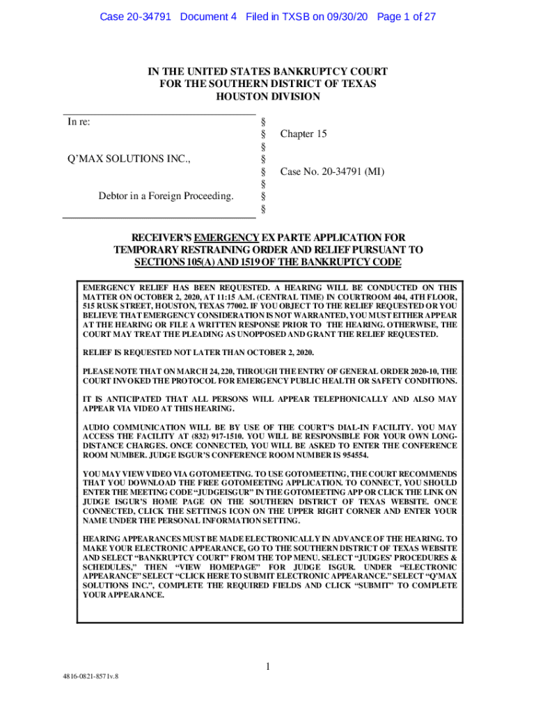 Fillable Online in the united states bankruptcy court - assets.kpmg Fax ...