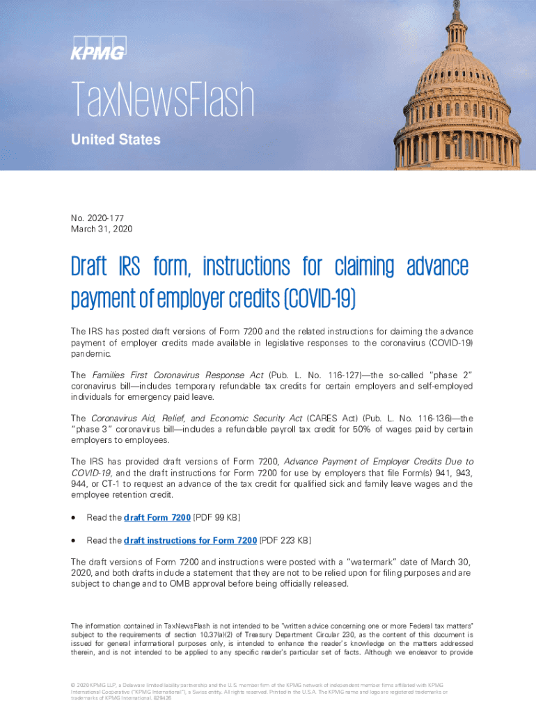 Fillable Online Draft IRS form, instructions for claiming advance ...