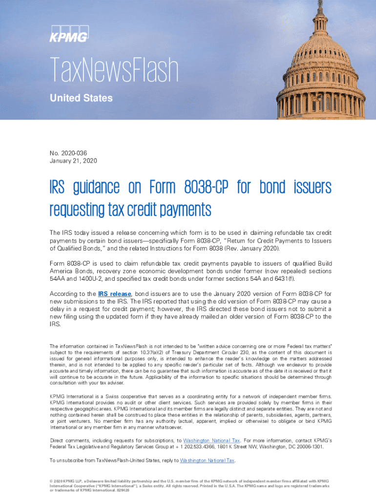 Fillable Online assets.kpmgcontentdamIRS guidance on Form 8038-CP for ...