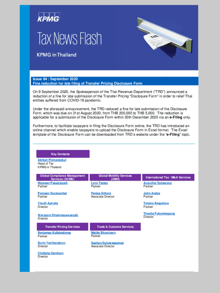 Fillable Online Tax News Flash Issue 84. Fine reduction for late filing ...