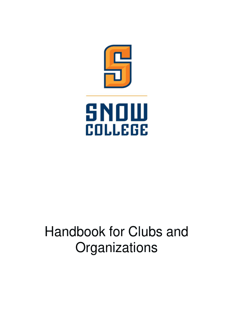 Fillable Online Handbook for Clubs and Organizations - Snow College Fax ...