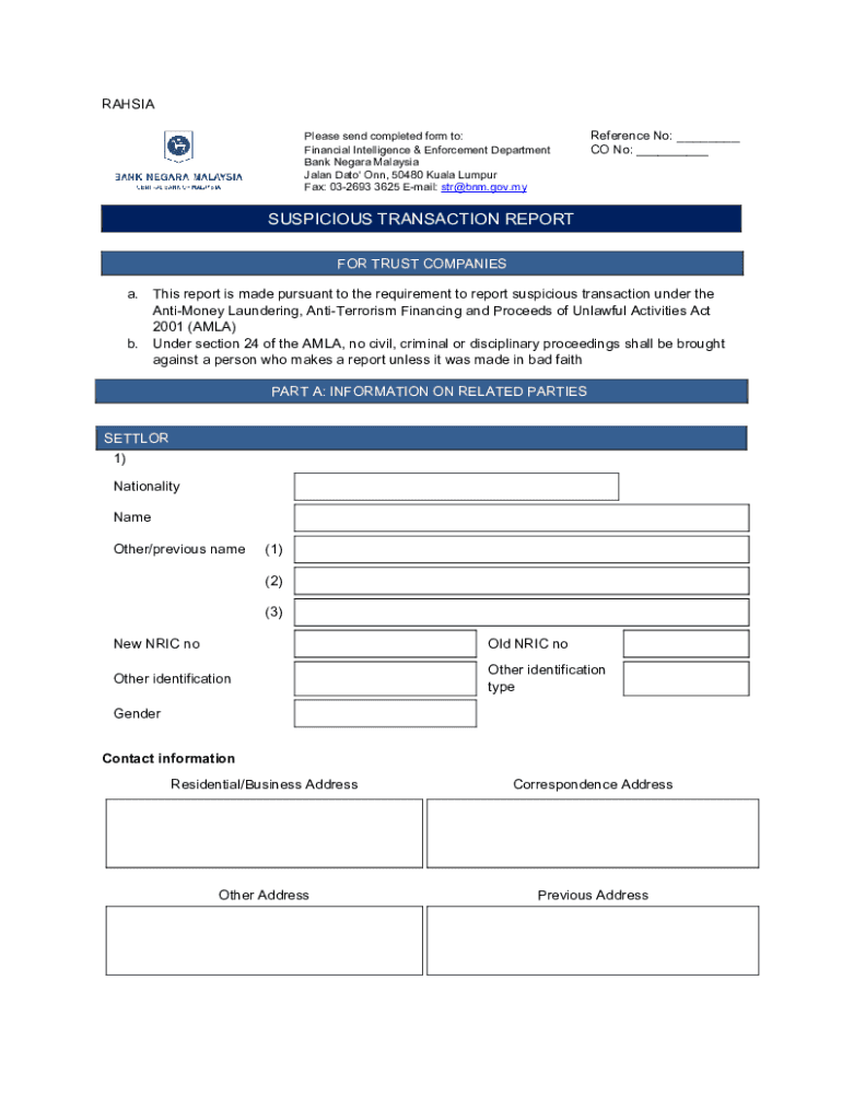 Fillable Online amlcft.bnm.gov.myreporting-to-bnmReporting to Bank ...