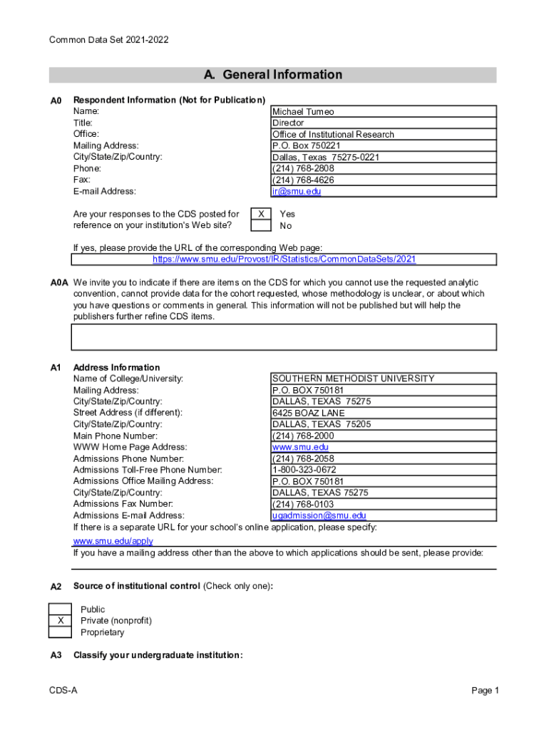 Fillable Online A. General Information - SMU Fax Email Print - pdfFiller