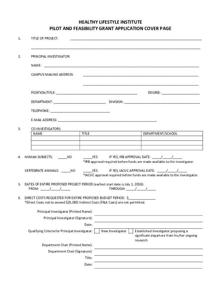 Fillable Online HLI-Pilot-and-Feasibility-Application-Cover-Page-FORM.pdf Fax Email Print ...