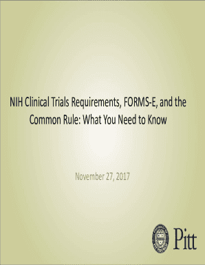 Fillable Online NIH Clinical Trials Requirements, FORMS-E, and the ...