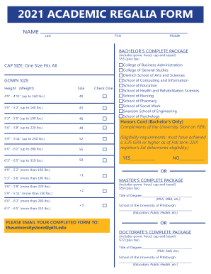 Fillable Online Bachelors Degree Cap, Gown, Tassel & Hood Sets ...