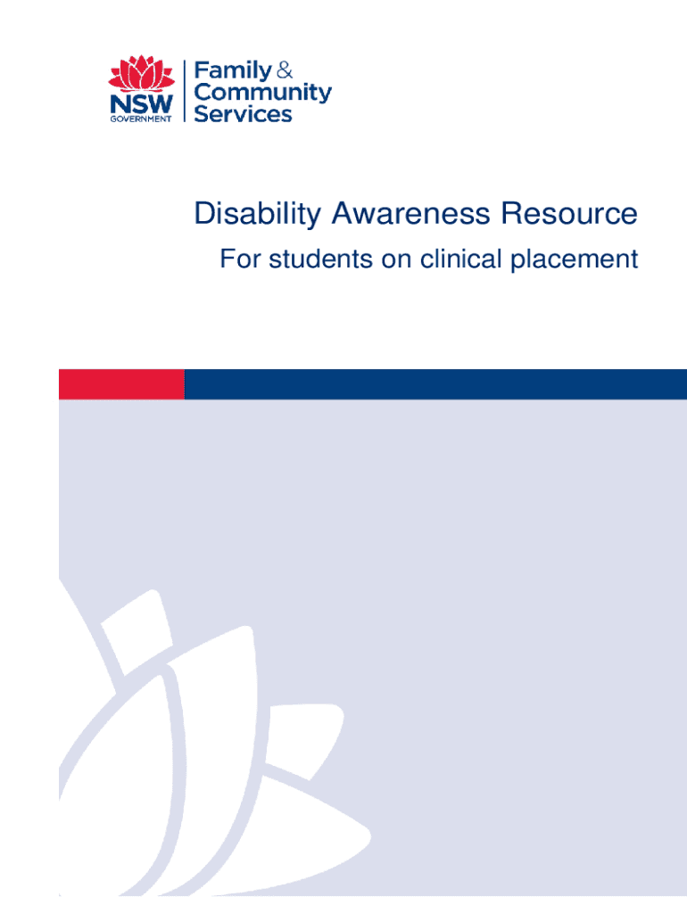 Fillable Online Disability awareness resources for students on clinical ...