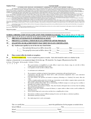 Fillable Online Current Grade Parent/Guardian Fax Email Print - pdfFiller