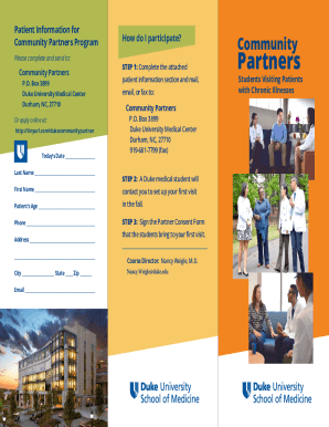 Fillable Online medschool duke Patient Information for Community ...