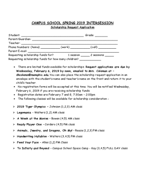 Fillable Online Scholarship Request Letter: Scholarship Request ...