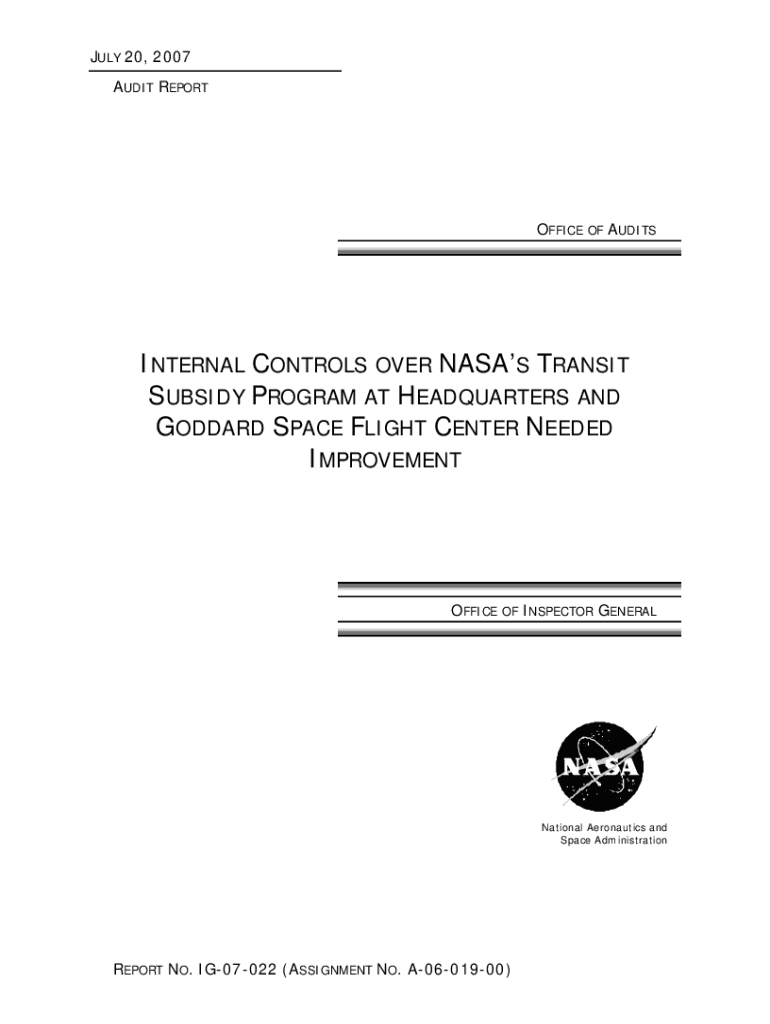 Fillable Online oig nasa oig.nasa.govauditsreportsI C NASA TRANSIT S P H G S F C NEEDED I Fax ...
