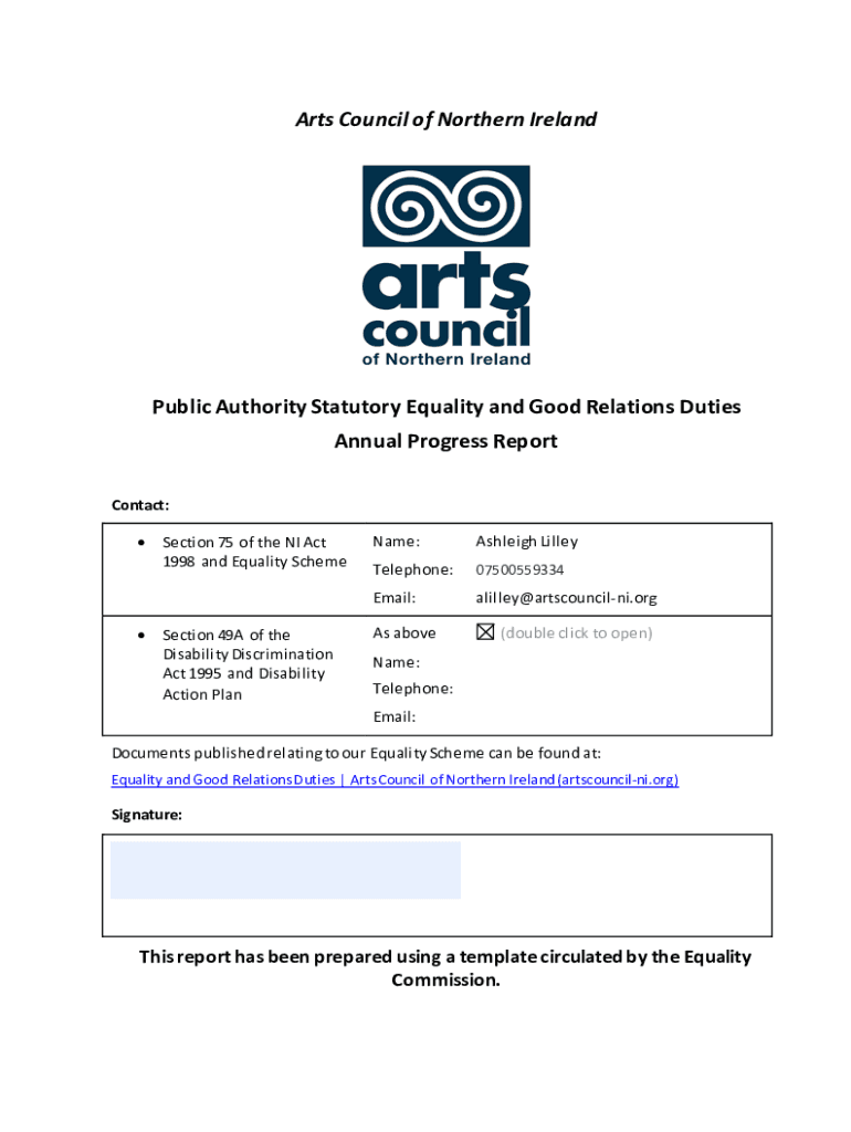 Fillable Online Arts Council of Northern Ireland Public Authority ...