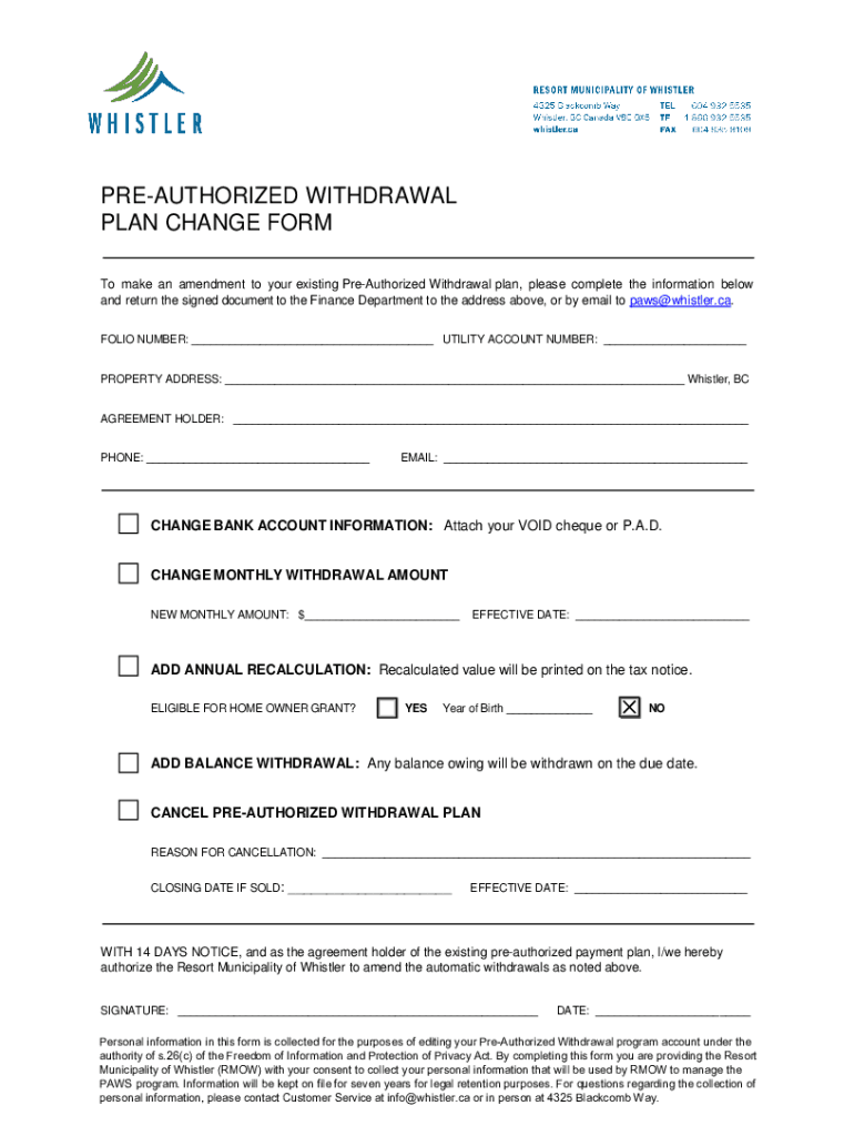 Fillable Online SF5510: Authorization Agreement for Preauthorized ...