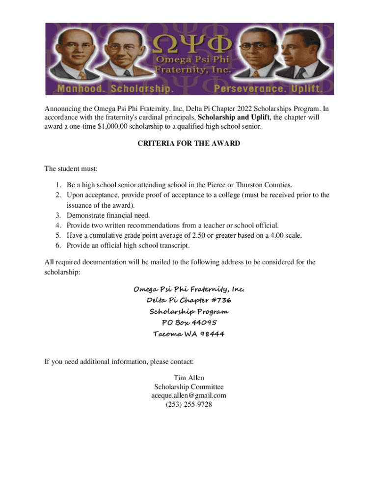 Fillable Online oppf.orgscholarshipScholarshipOmega Psi Phi Fraternity, Inc. Fax Email Print ...