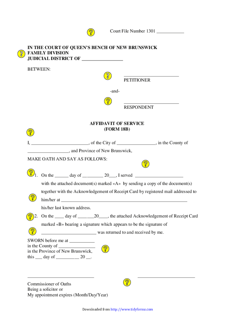 Fillable Online Reset Court File Number 1301- In The Court Of Queen S Bench Of New ... Fax Email ...