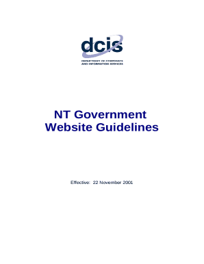 NTG Government Website Guidelines Doc Template | pdfFiller