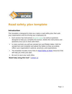 roadsafetyatwork.caroad-safety-plan-templateRoad Safety Plan Template ...