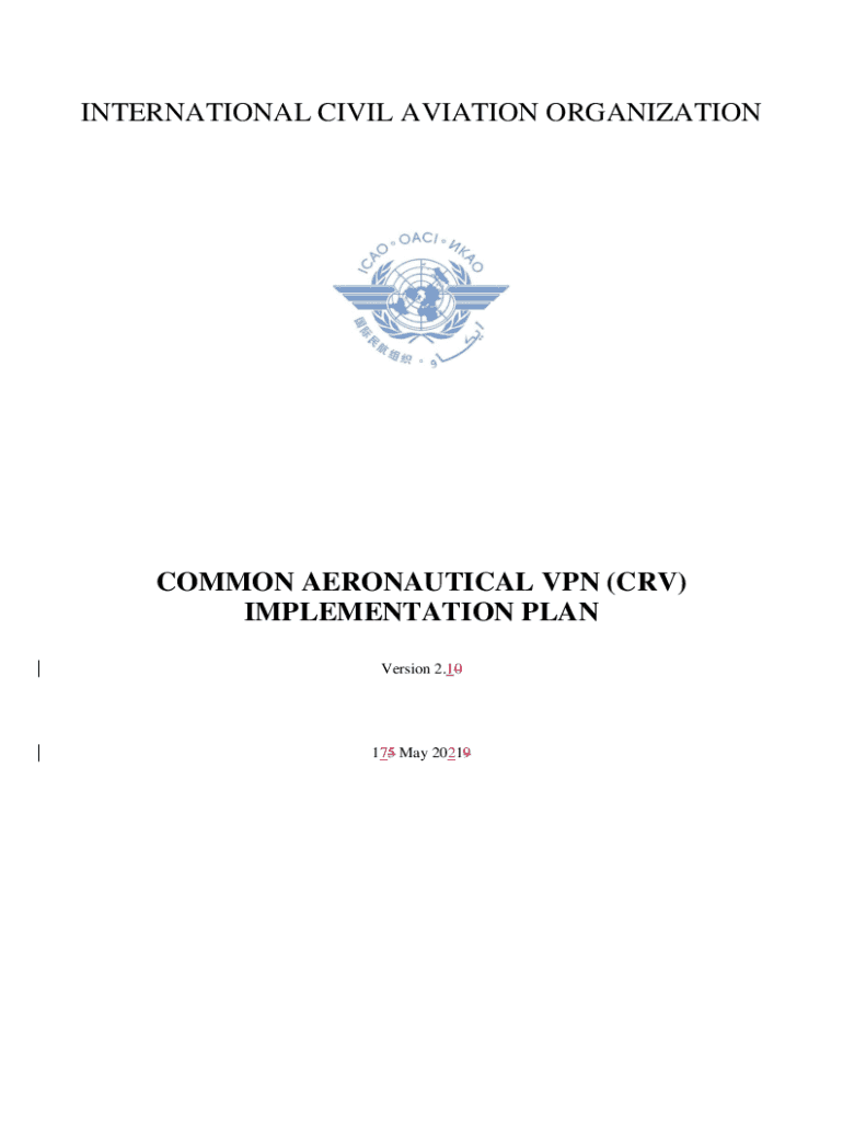 Fillable Online Common Aeronautical Virtual Private Network (CRV) - ICAO Fax Email Print - pdfFiller