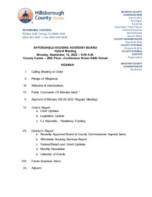 Fillable Online Fillable Online Hillsborough County Affordable Housing Advisory Board ... Fax ...