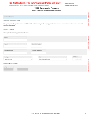 Fillable Online bhs econ census 2022 Economic Census - Federal Register2022 Economic Census2022 ...