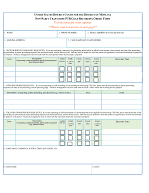 Fillable Online Transcript Forms and Procedures - United States ...