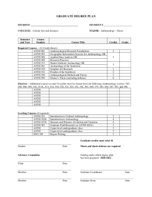 Fillable Online GRADUATE DEGREE PLAN Fax Email Print - pdfFiller