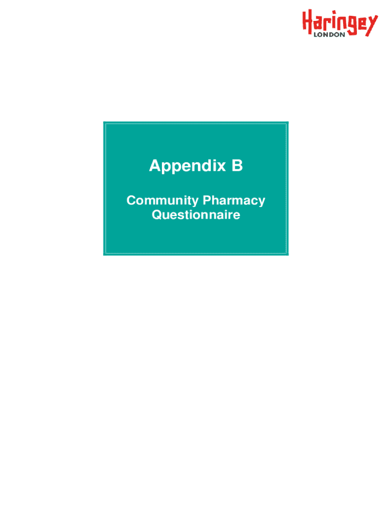 Fillable Online Pharmaceutical Needs Assessment Community Pharmacy ...