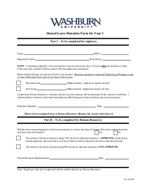 Fillable Online Shared Leave Donation Form for Year 1 Fax Email Print ...