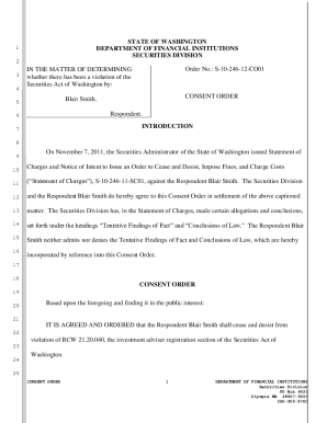 Fillable Online dfi wa Blair Smith - Consent Order - S-10-246-12-CO01 ...