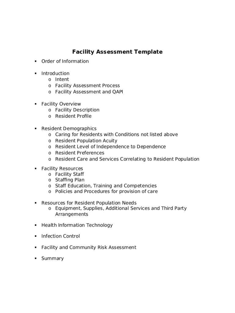 Facility Assessment ToolqioprogramFacility Assessment ...