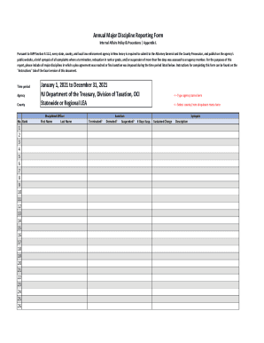 Fillable Online 2021 Annual Major Discipline Reporting Form. 2021 ...