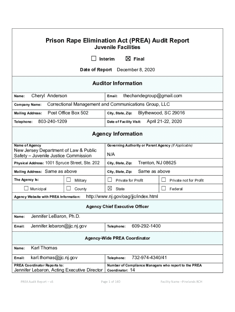 Fillable Online bja.ojp.govprogramprison-rape-elimination-act ...