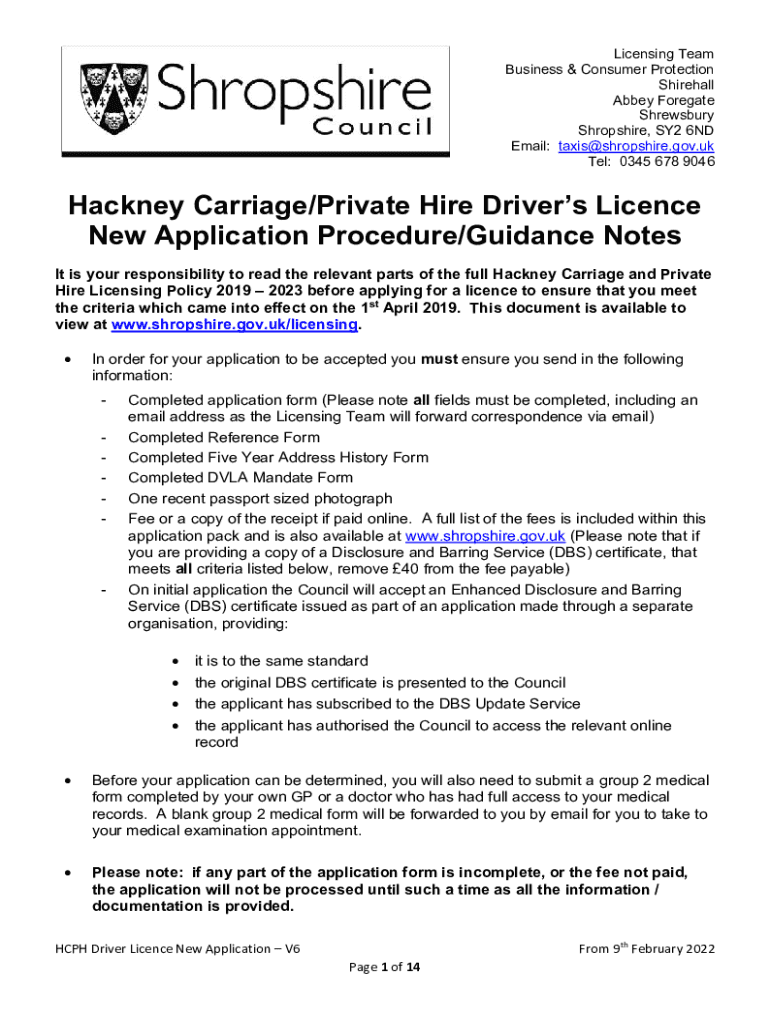 Fillable Online shropshire.gov.ukmedia24573Private Hire Operators Licence New Application ...